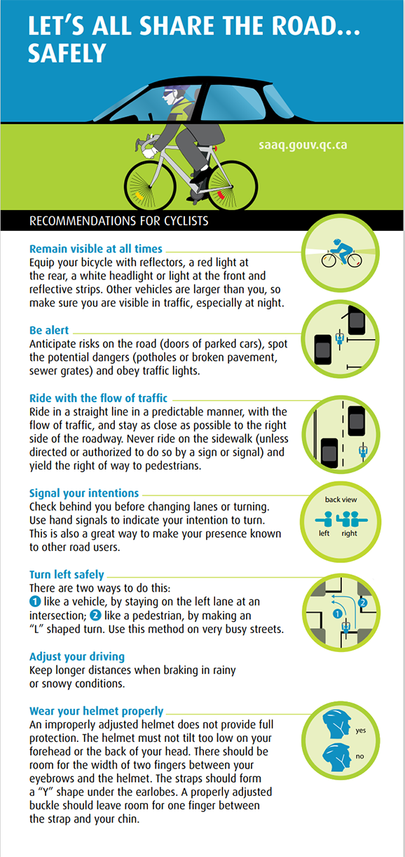 Cycling safety publications - SAAQ