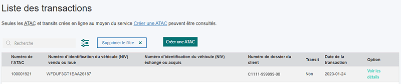 Attestation de transaction avec un commerçant (ATAC) - SAAQ