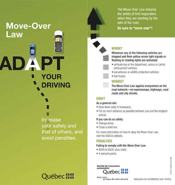 Move-Over Law 2019 - SAAQ